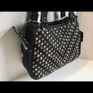 P&G Collection | Bags | Pg Collection Black Rhinestone And Stud Handbag ...